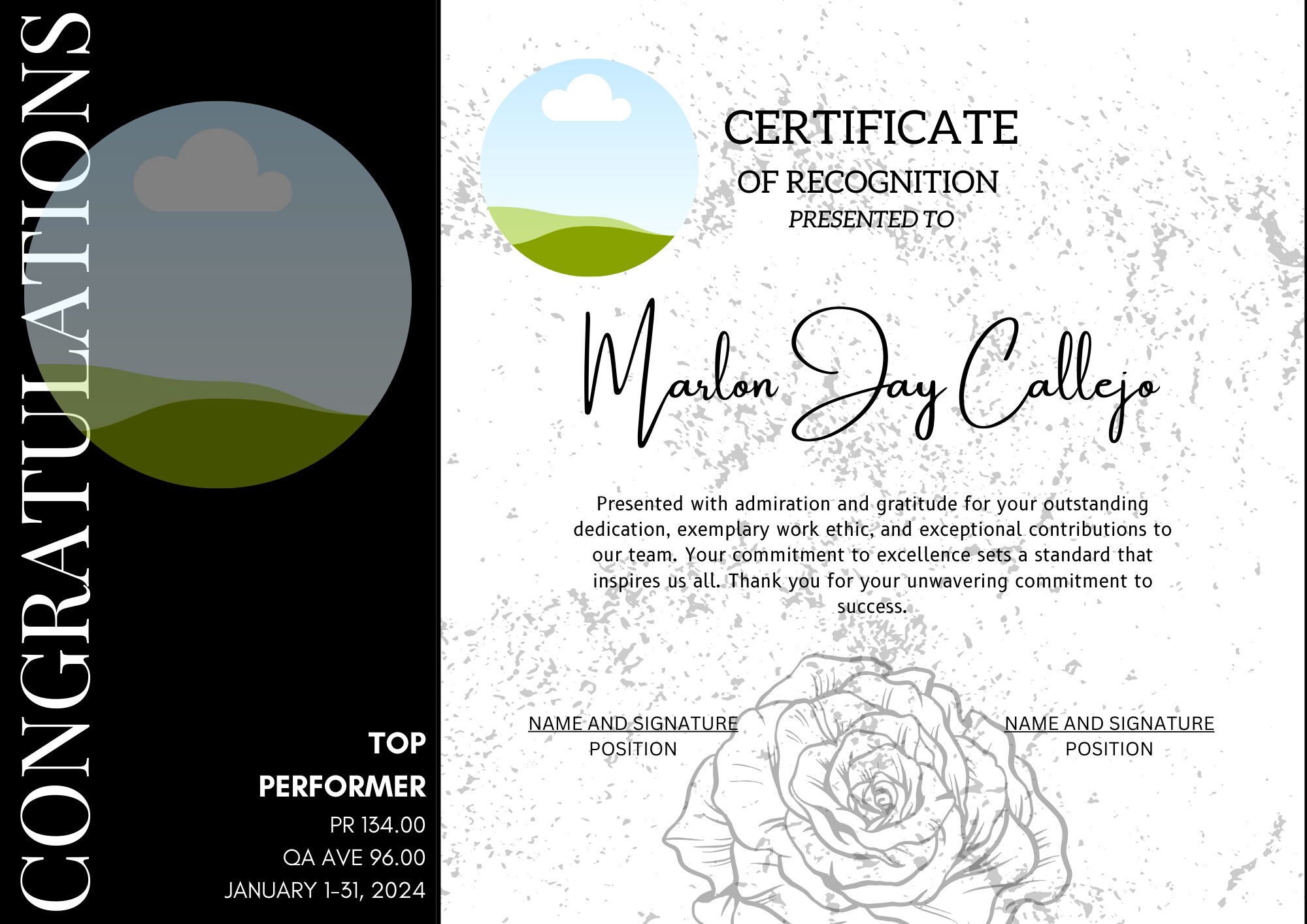 Printable Certificate Template; Certificate Template; Black and White ...