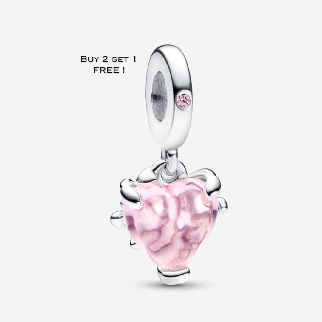 Pink Family Tree and Heart Dangle Charm - Etsy