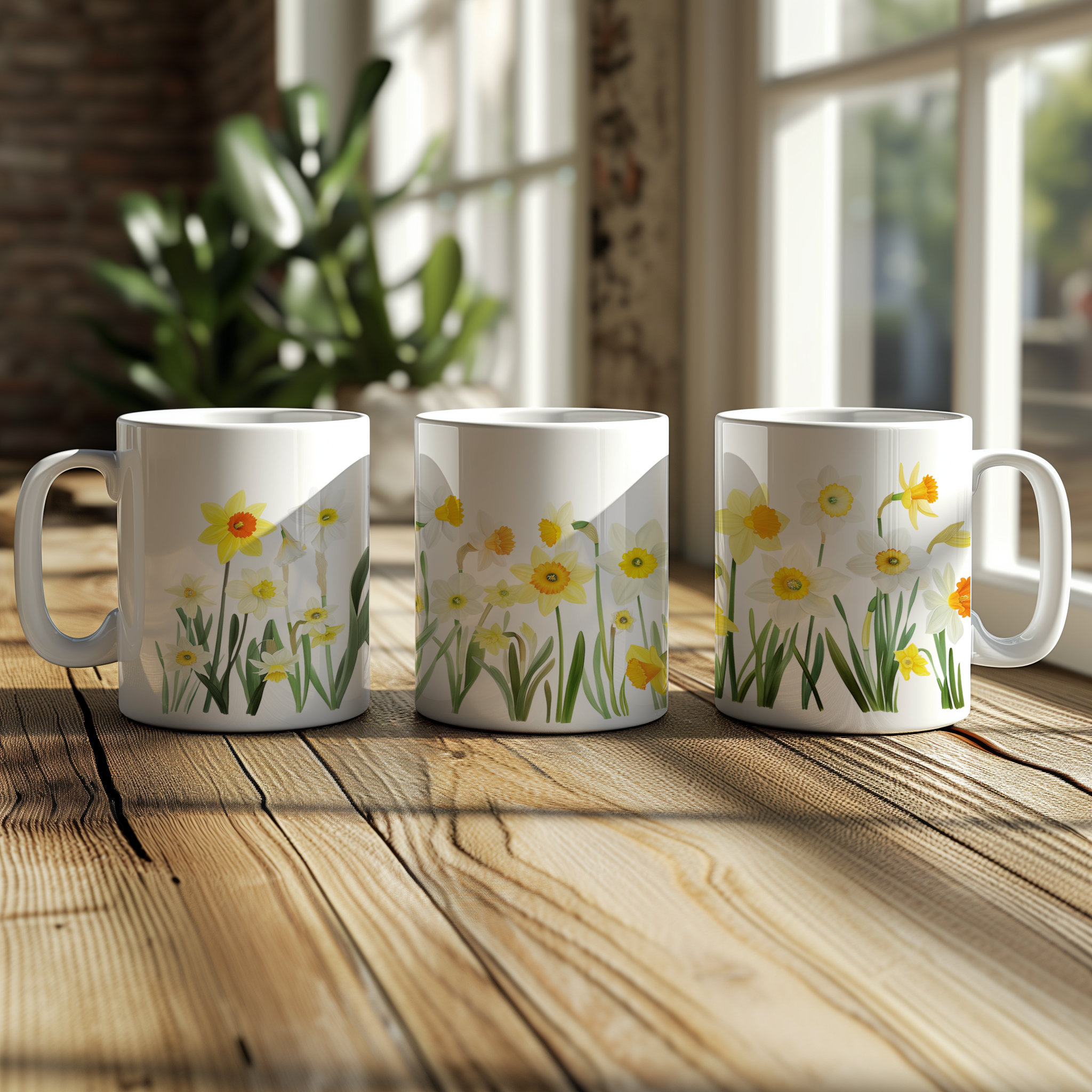 Spring Daffodil Mug, Floral Coffee Cup, Blooming Narcissus Tea Mug ...