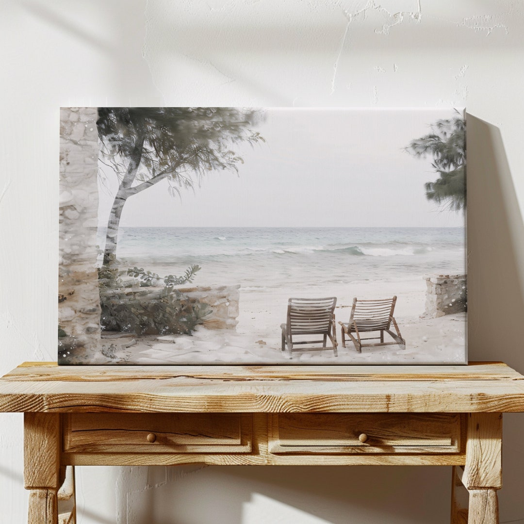 Beach Bliss Canvas: Tropical Coastal Decor, Serene Ocean View Art ...