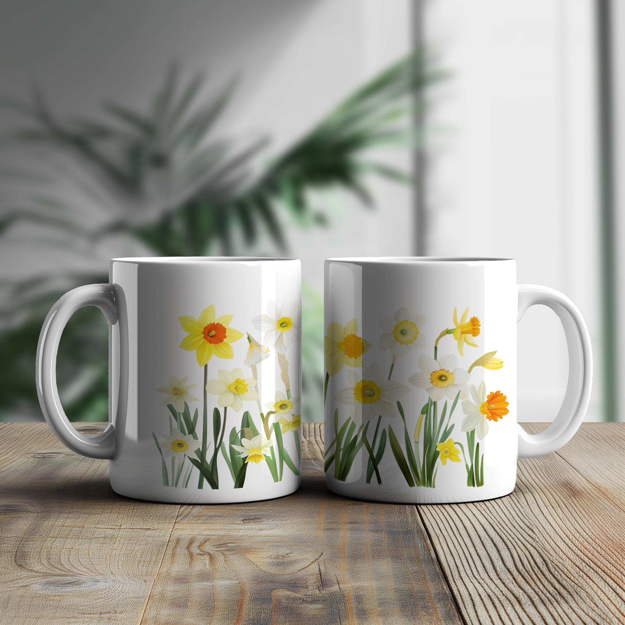 Spring Daffodil Mug, Floral Coffee Cup, Blooming Narcissus Tea Mug ...