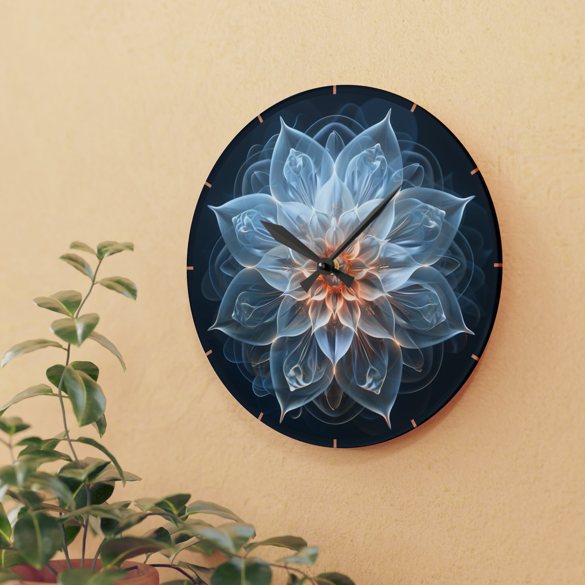 Modern Floral Mandala Wall Clock, Decorative Artistic Wall Clock ...