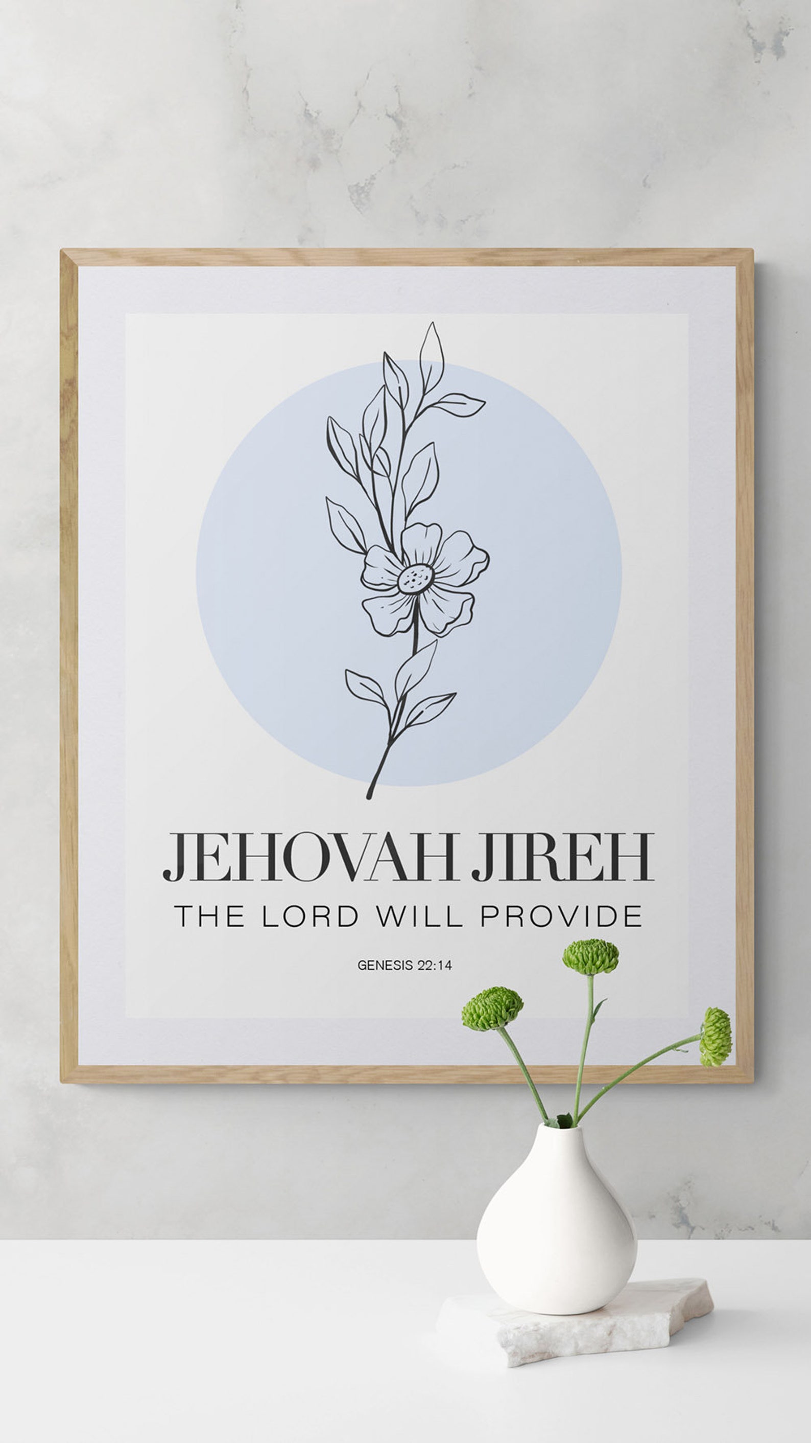 Jehovah-jireh Wall Art, Hebrew and English, Modern Minimalist Christian ...