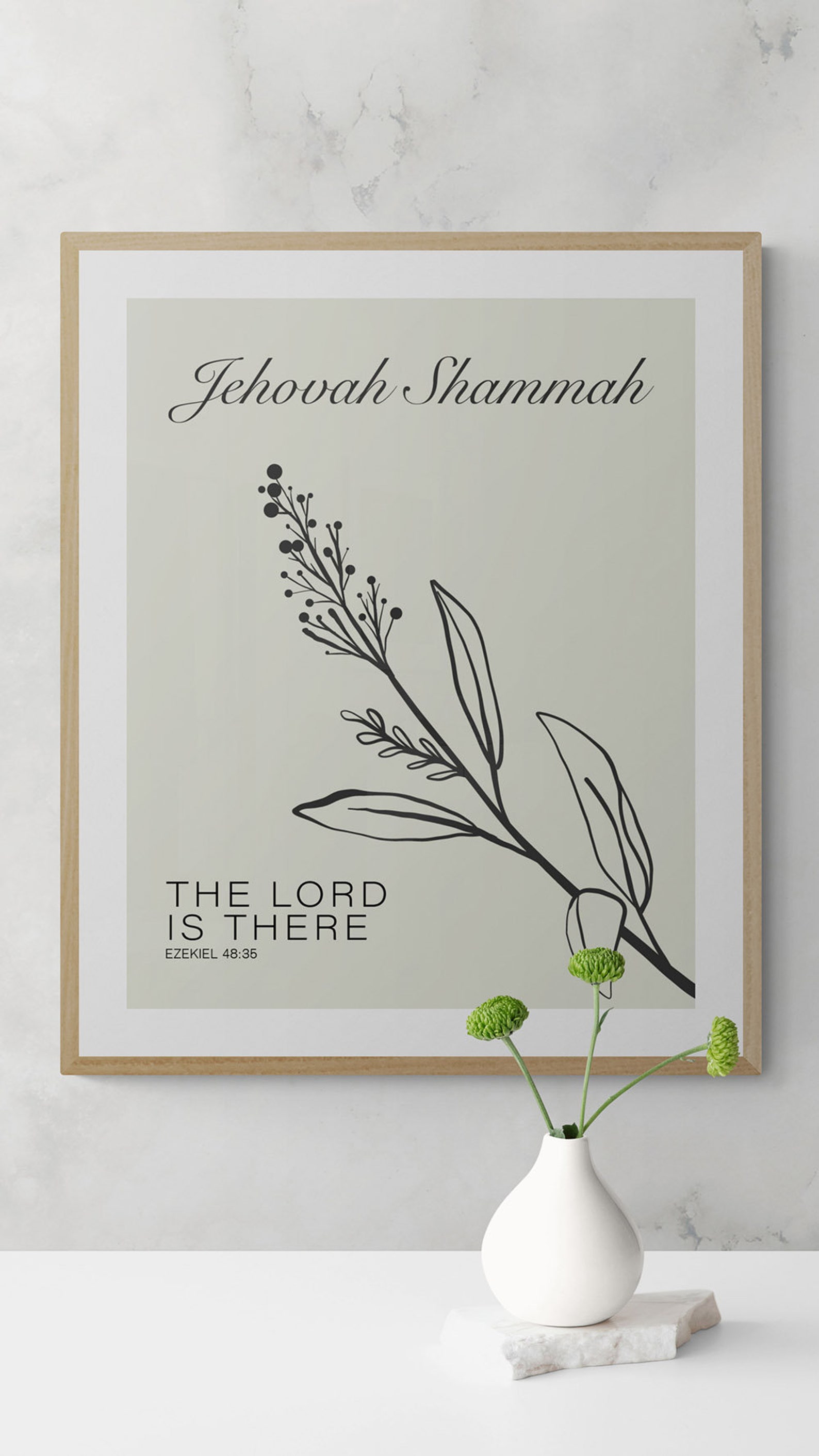 Jehovah Shammah Printable, Hebrew Names of God, the Lord is There ...