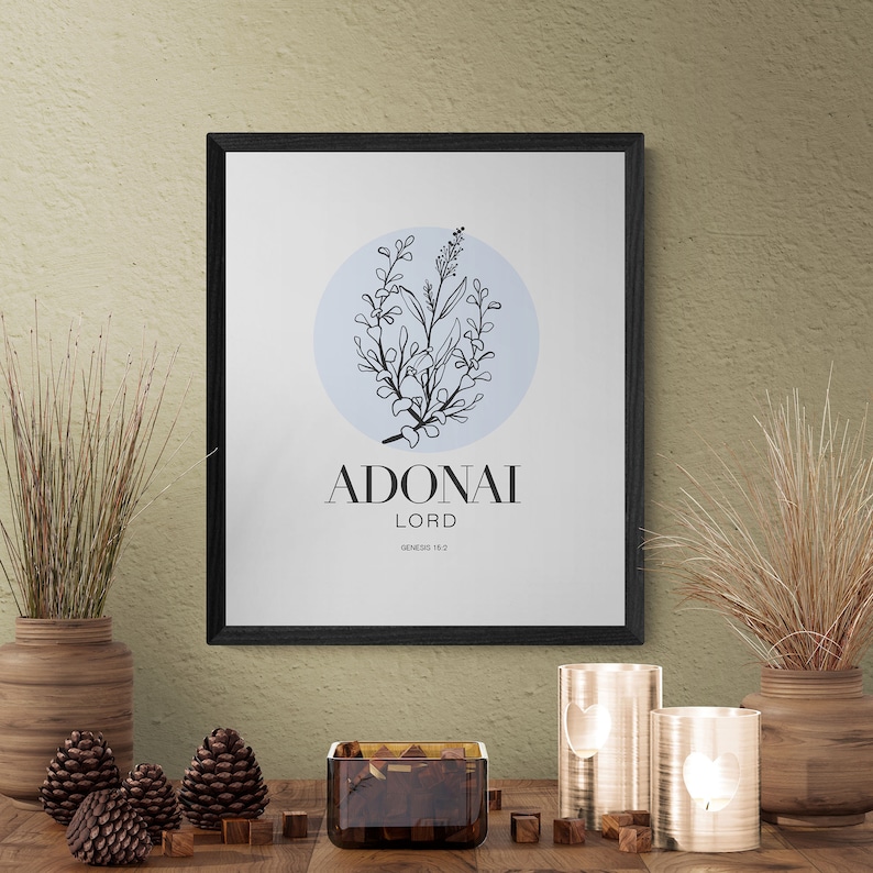 Name of God Wall Art, Adonai Meaning, Hebrew Name of God Poster Modern ...
