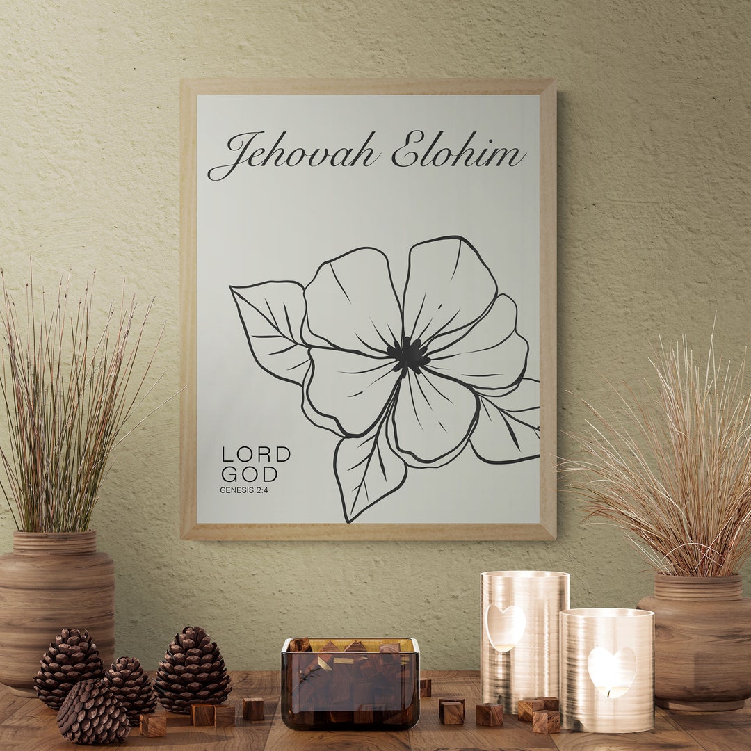 Jehovah Elohim, Hebrew Name of God, Printable, Download, Judaica ...