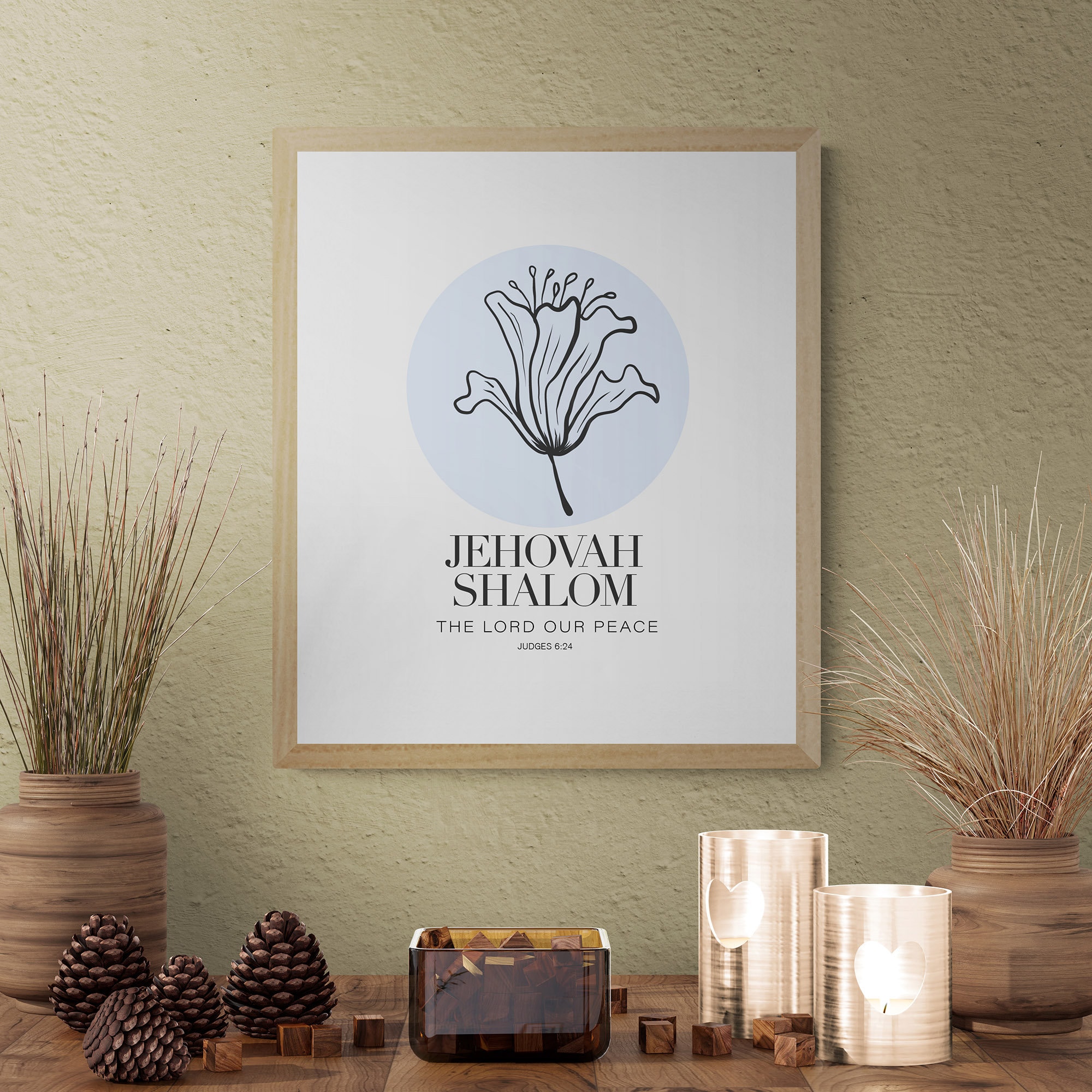 Shalom Printable Wall Art, Digital Download Names of God, Christian ...