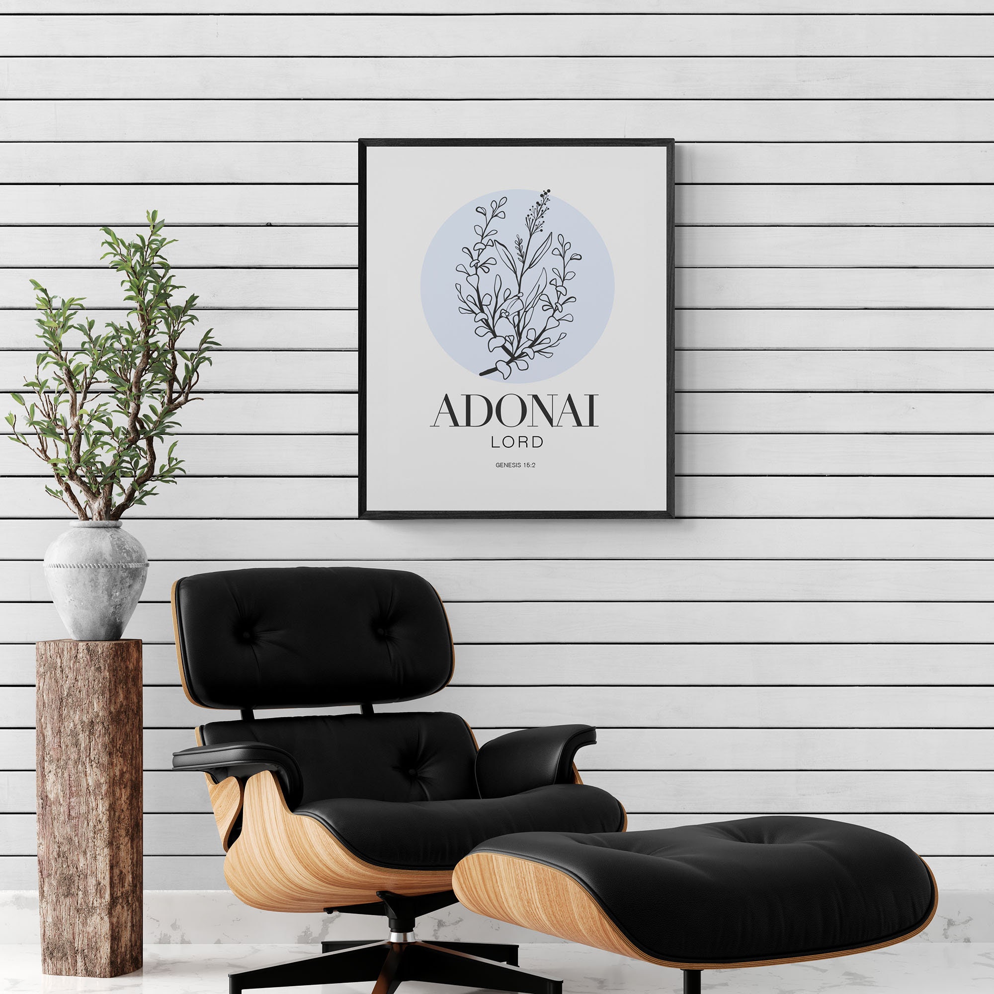 Name of God Wall Art, Adonai Meaning, Hebrew Name of God Poster Modern ...