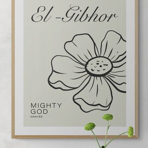 El Gibhor Mighty God Isaiah 9:6 Names of God Christian Wall Art Hebrew ...