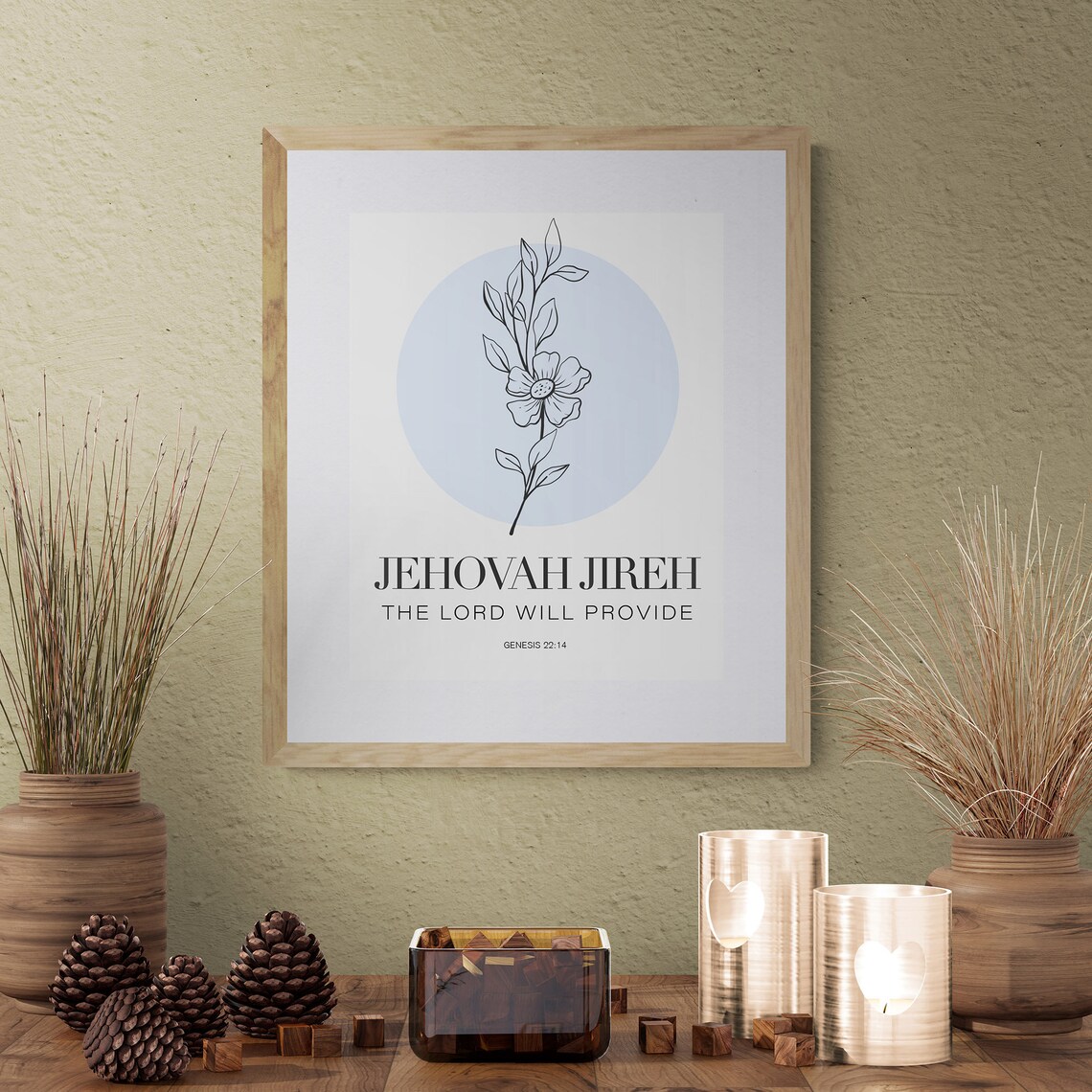Jehovah-jireh Wall Art, Hebrew and English, Modern Minimalist Christian ...