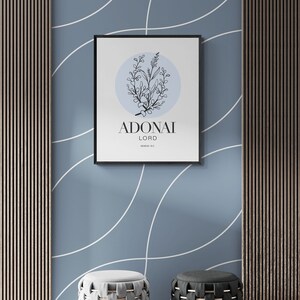 Name of God Wall Art, Adonai Meaning, Hebrew Name of God Poster Modern ...