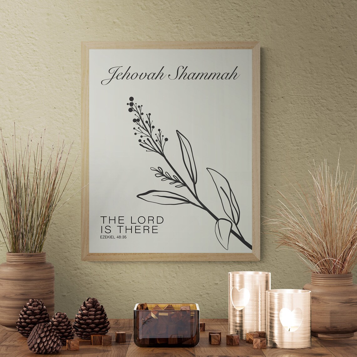 Jehovah Shammah Printable, Hebrew Names of God, the Lord is There ...