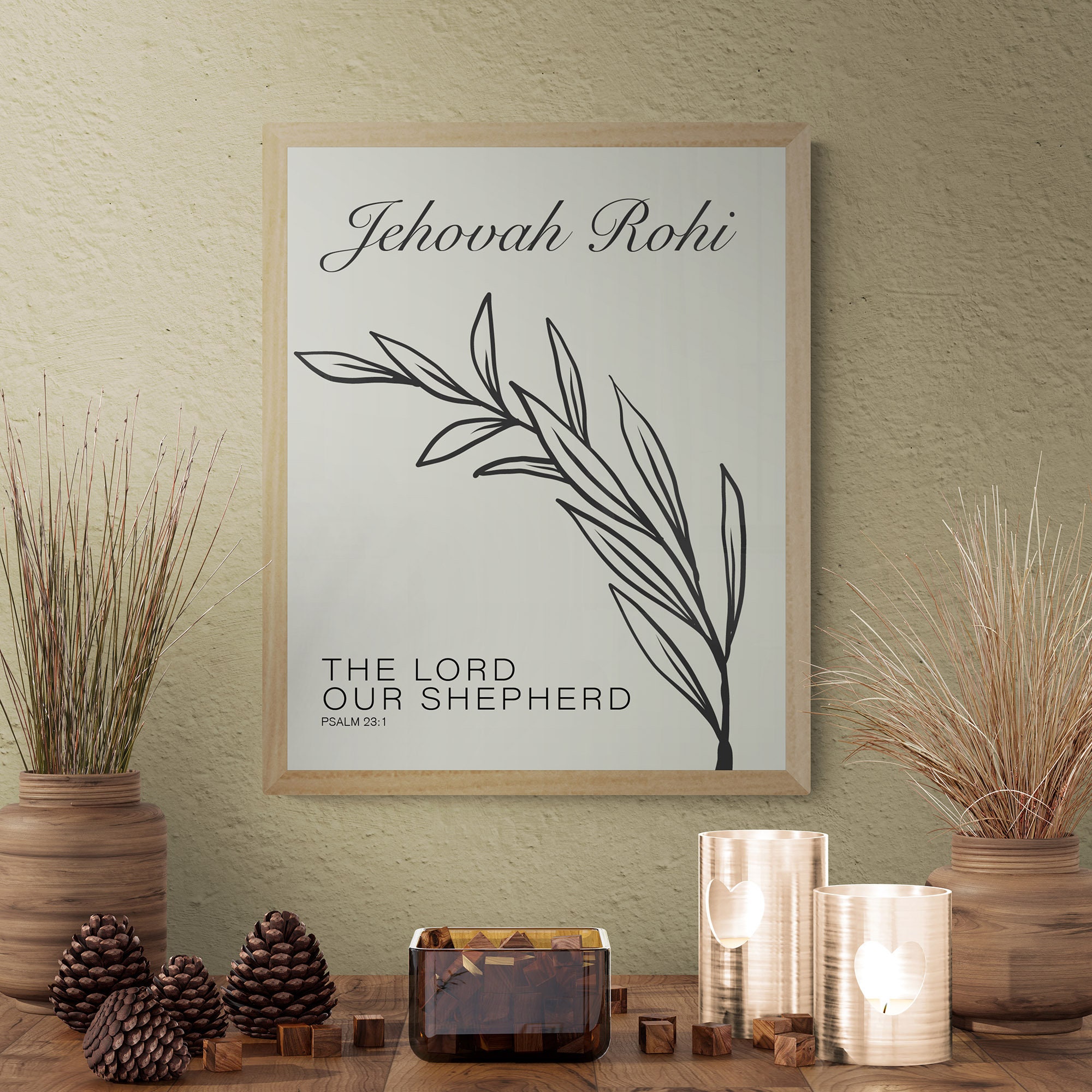 Psalm 23, Bible Verse Wall Art, Scripture Wall Art, Jehovah Rohi, the ...