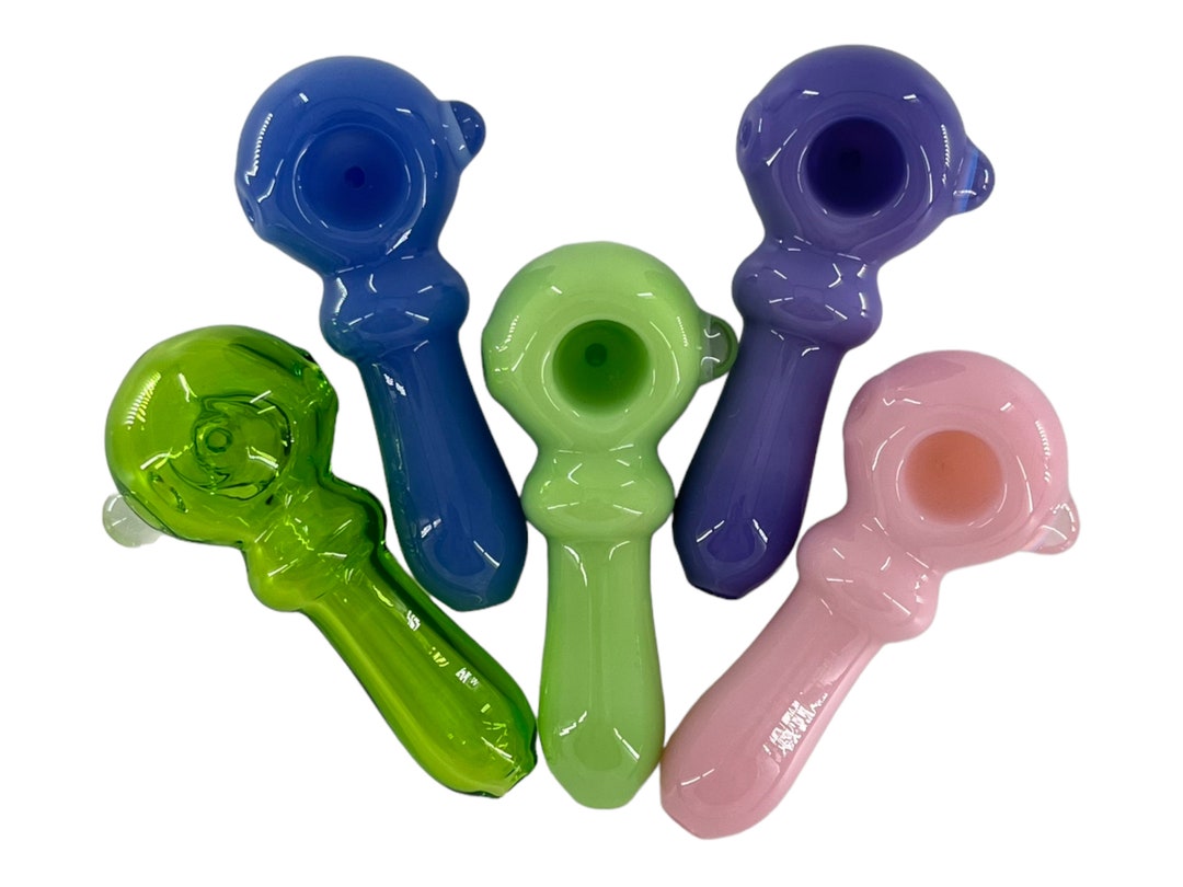 4 Inch Solid Color Glass Hand Pipe Tobacco Smoking Pipes - Etsy