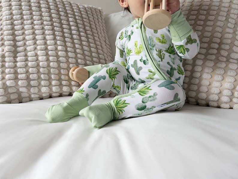 The Cacti Bamboo Viscose Romper Pajama - Baby Pajama/onesie - Footed ...