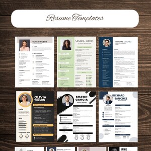 Editable Resume Templates, 10 Professional Resume Templates, Digital ...