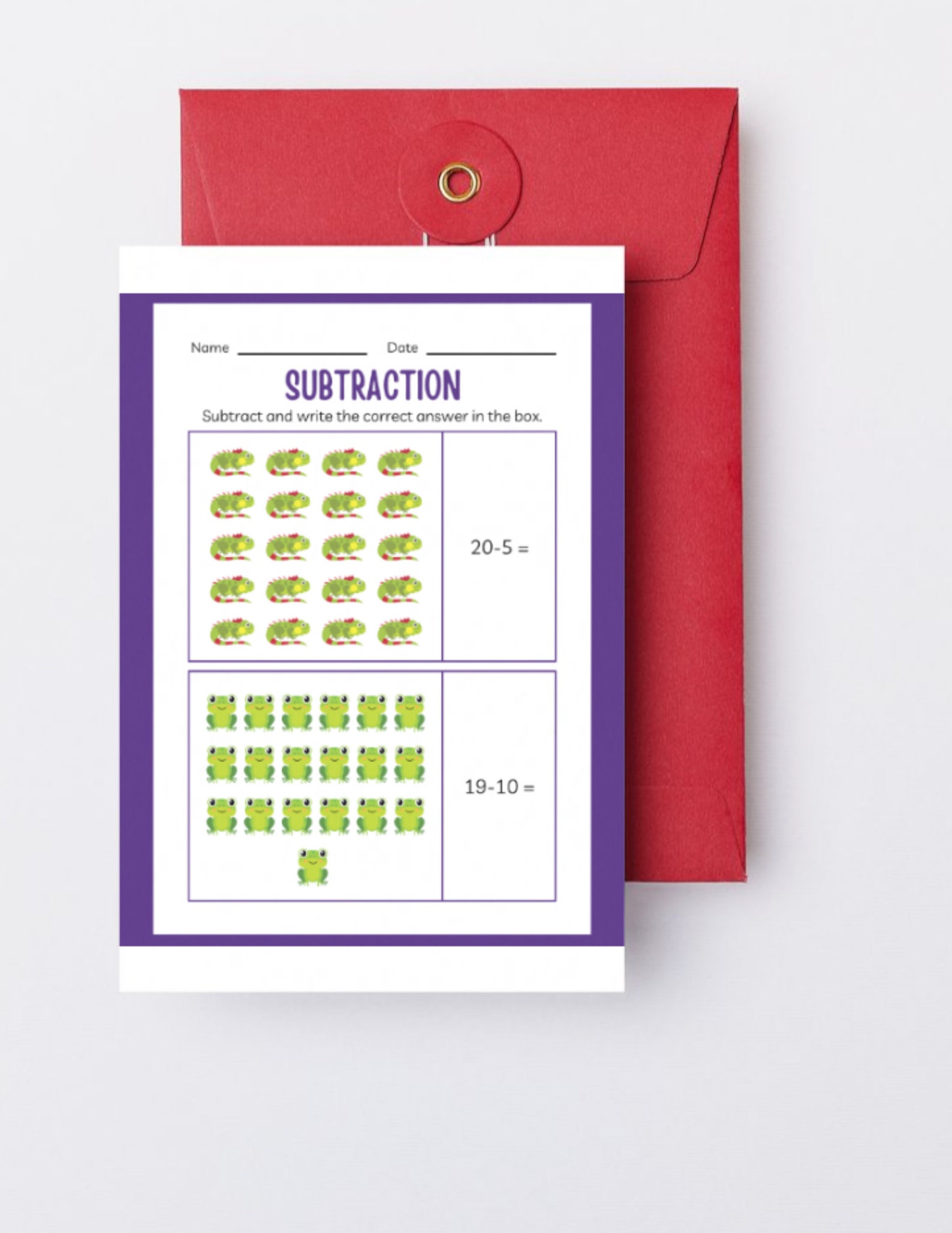 Subtraction Worksheet, Toddler Workbook for Homeschooling With Math ...