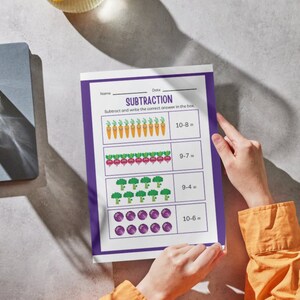 Subtraction Worksheet, Toddler Workbook for Homeschooling With Math ...