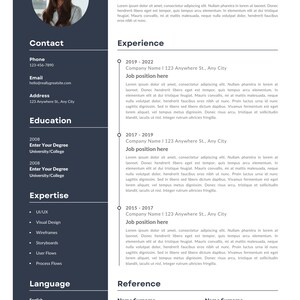 Editable Resume Templates, 10 Professional Resume Templates, Digital ...