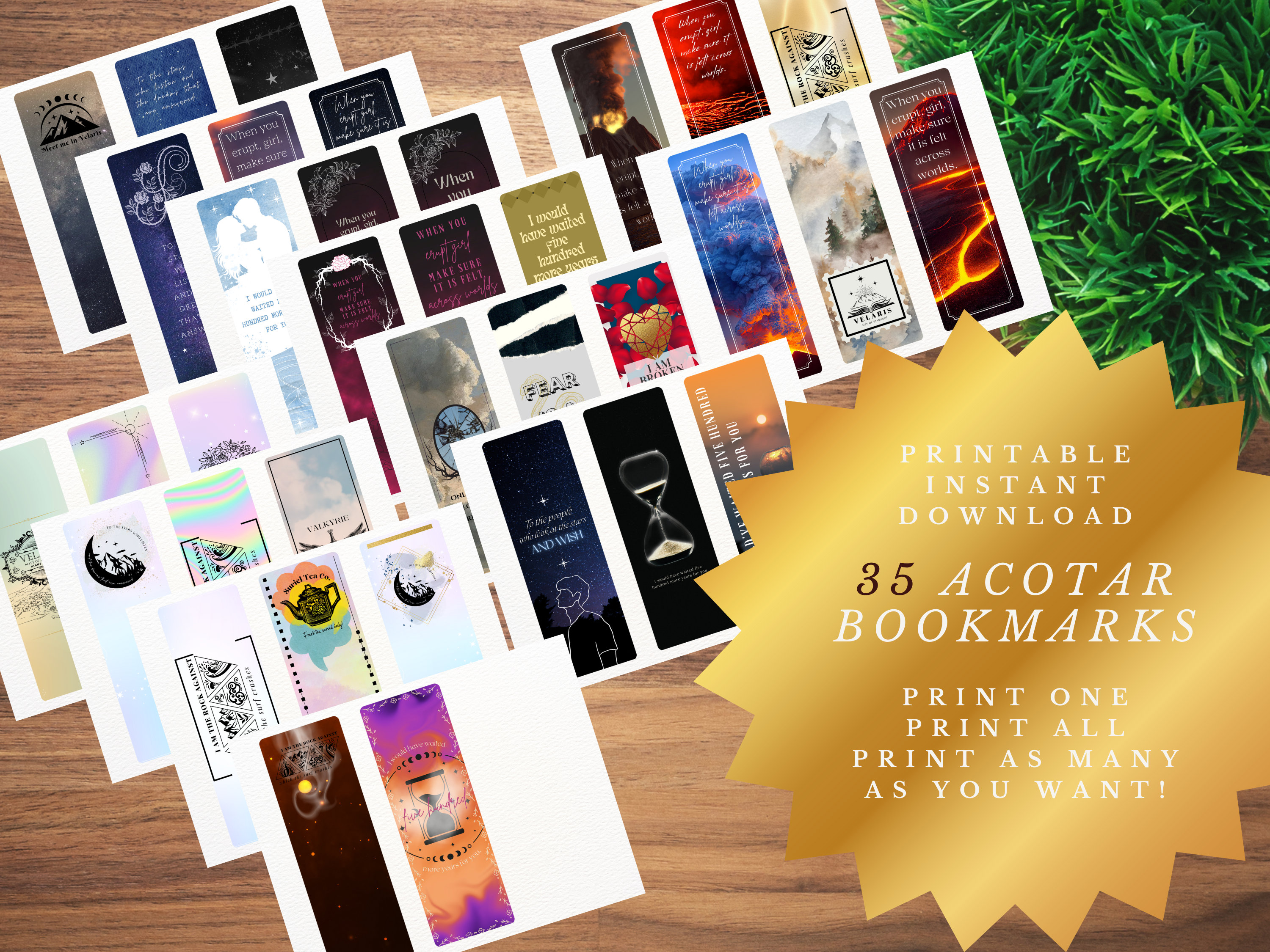 ACOTAR Bookmark Bundle 35 Printable Bookmarks Digital Bookmark - Etsy