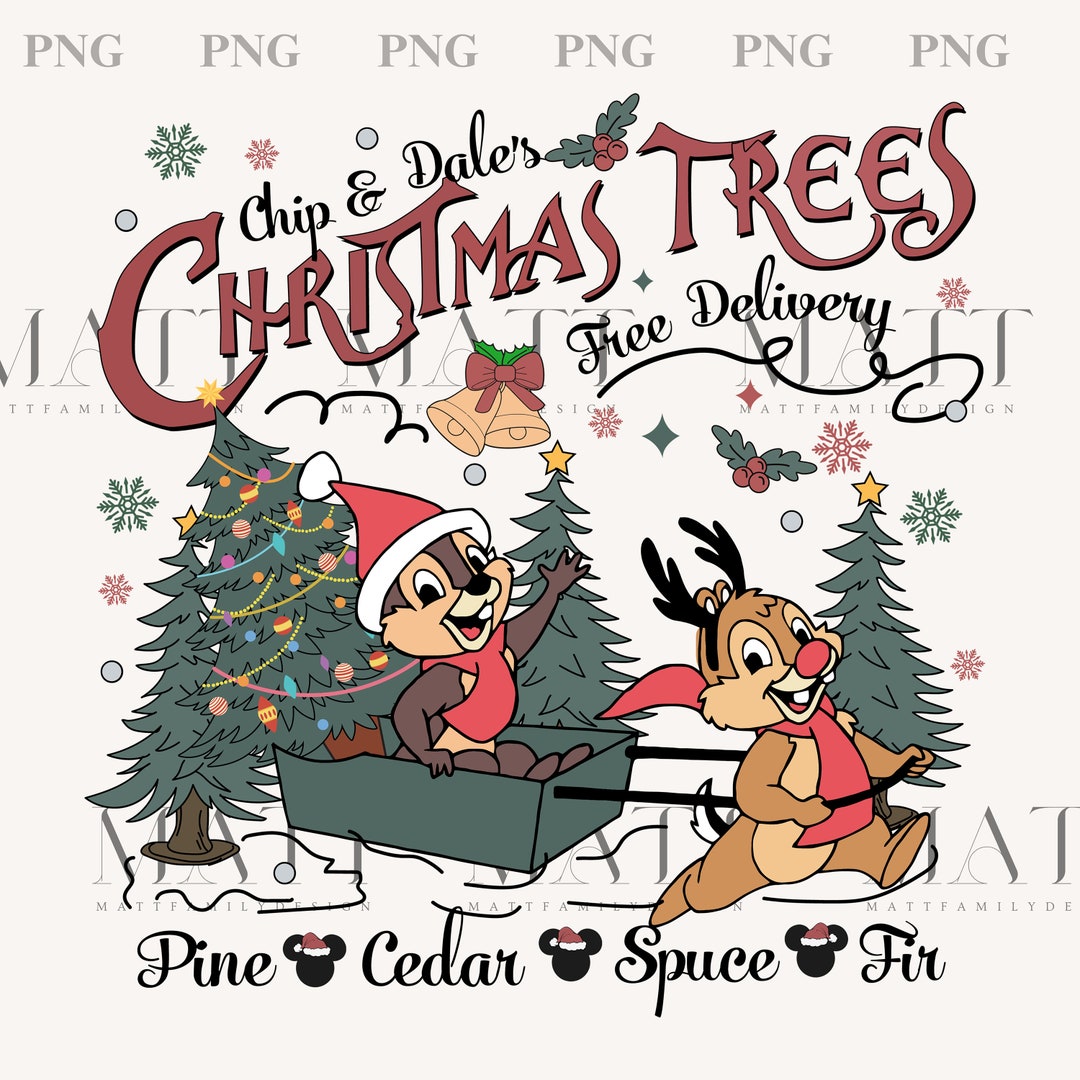 Chip and Dale Christmas Png, Christmas Disney Family Vacation Png ...