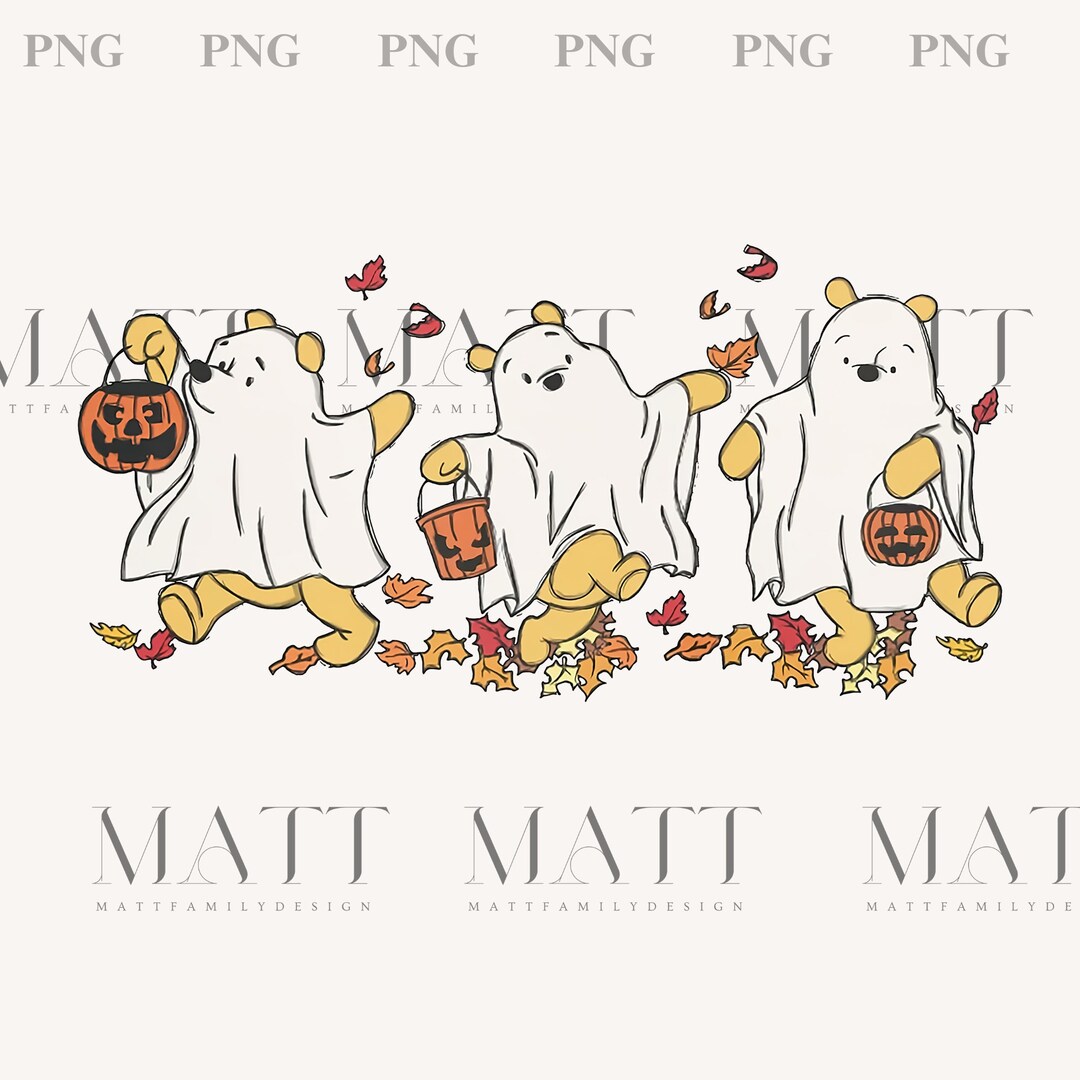 Winnie the Pooh Ghost Halloween Png, Pooh Bear Tigger Piglet Eeyore ...