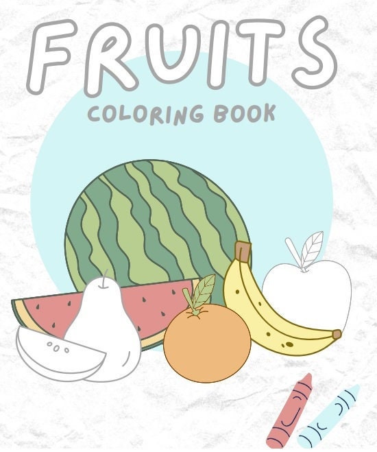 Fruits Coloring Book - Etsy