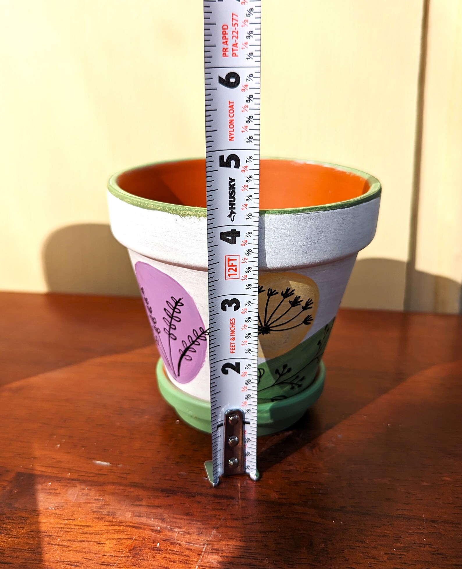 Painted Flower Pot Ready to Ship, Floral Print Planter, Garden Lovers ...