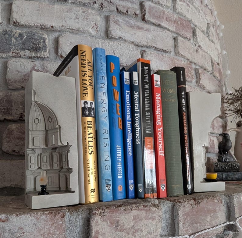 Concrete Bookends – Architectural Dome Design, Heavy Book Stoppers ...