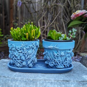 Flower Pot Ready to Ship, Nautical Pot, Pair Matching Pot, Floral ...