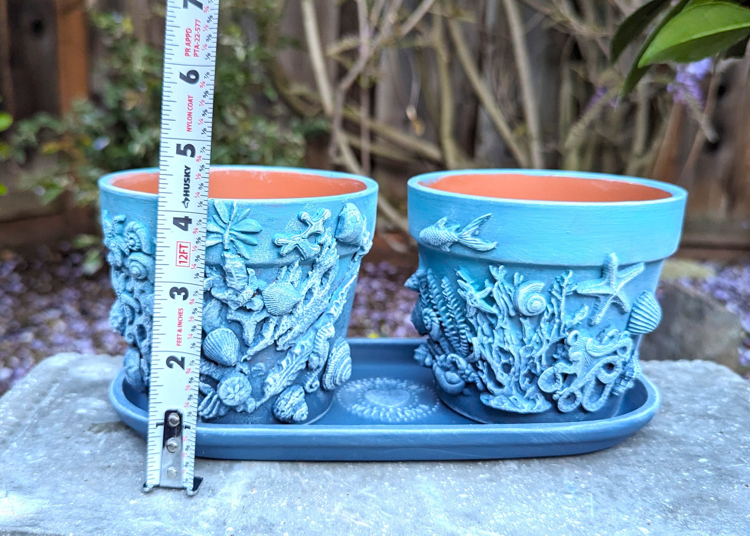 Flower Pot Ready to Ship, Nautical Pot, Pair Matching Pot, Floral ...