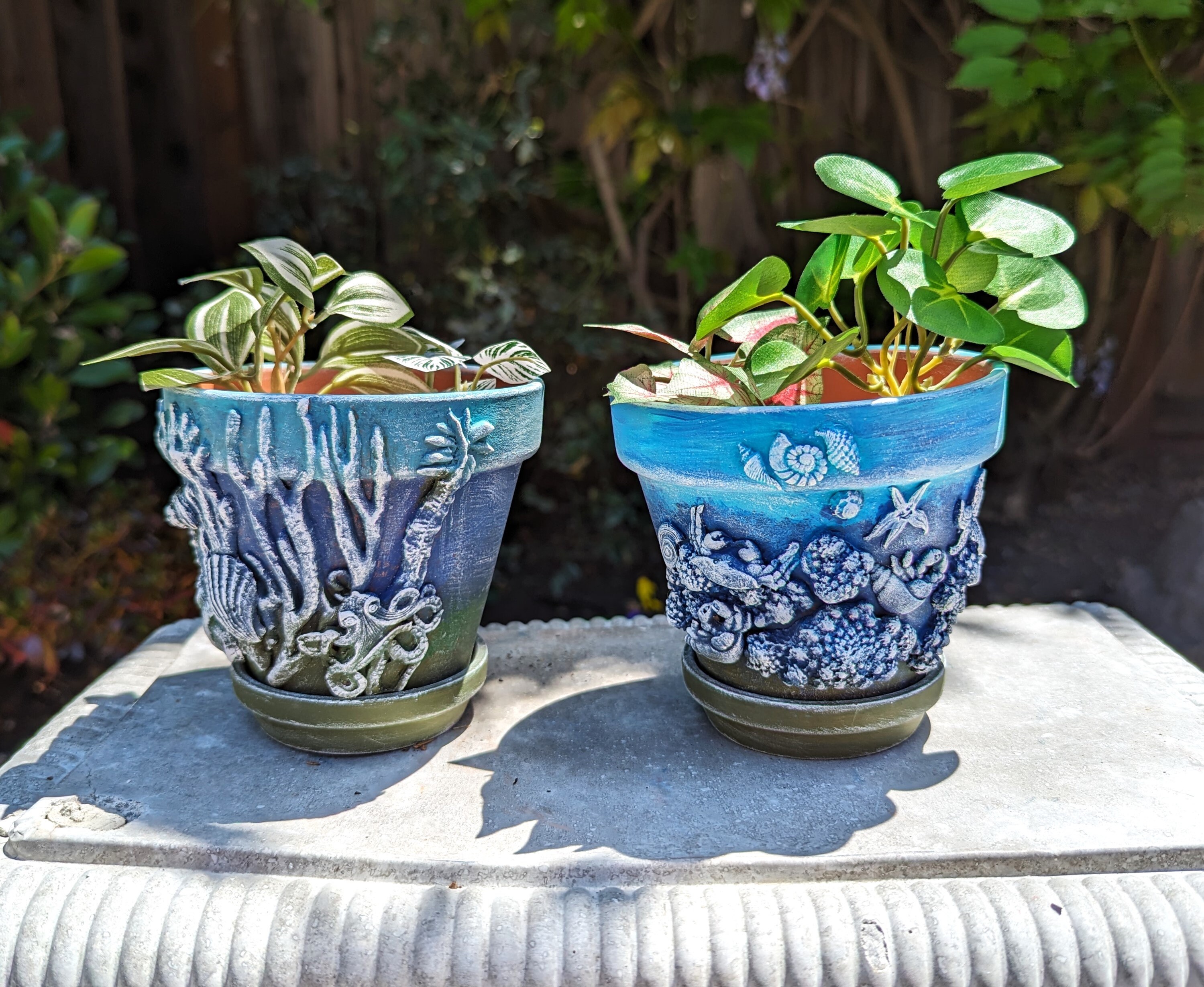 Flower Pot Ready to Ship, Nautical Pot, Pair Matching Pot, Floral ...