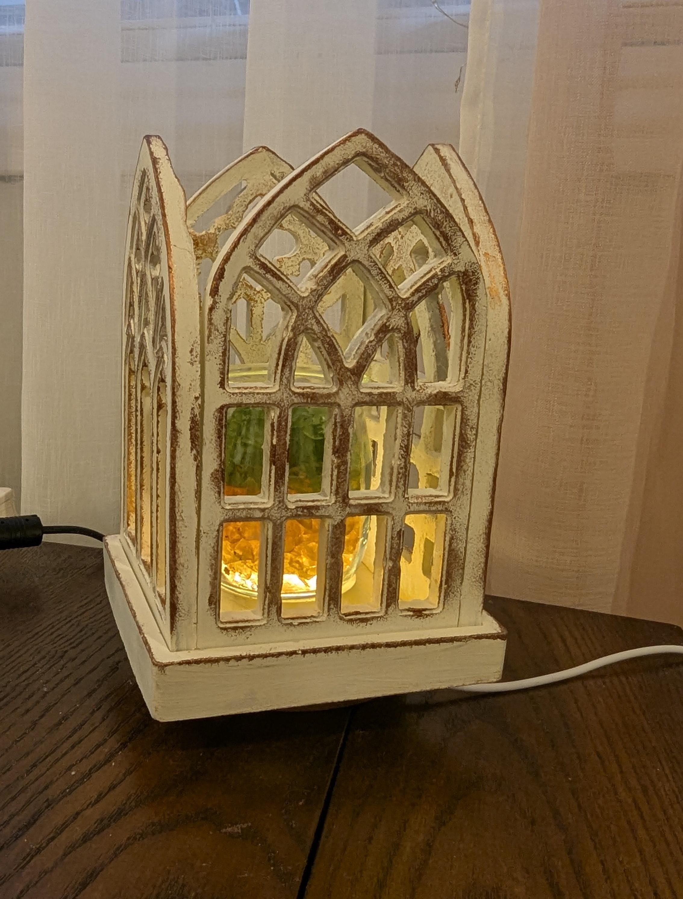 Gothic-inspired USB Lamp With Hand-painted Cement and Gemstone Light ...