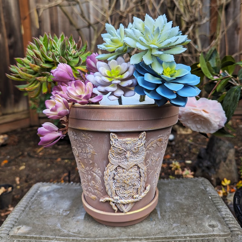 Owl Flower Pot - Etsy