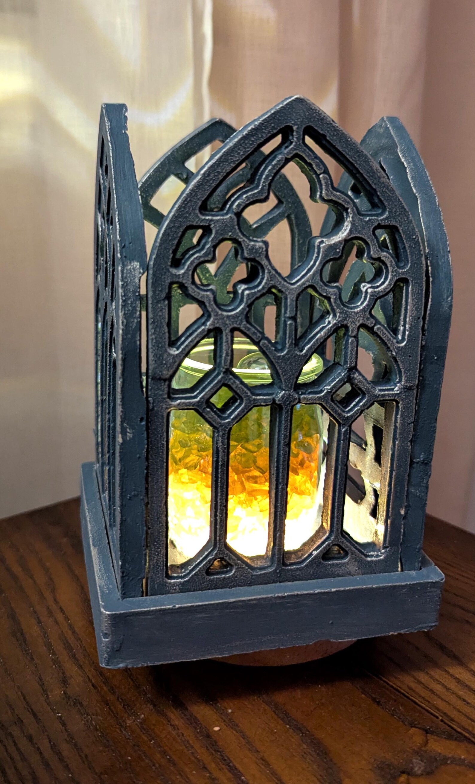 Gothic-inspired USB Lamp With Hand-painted Cement and Gemstone Light ...