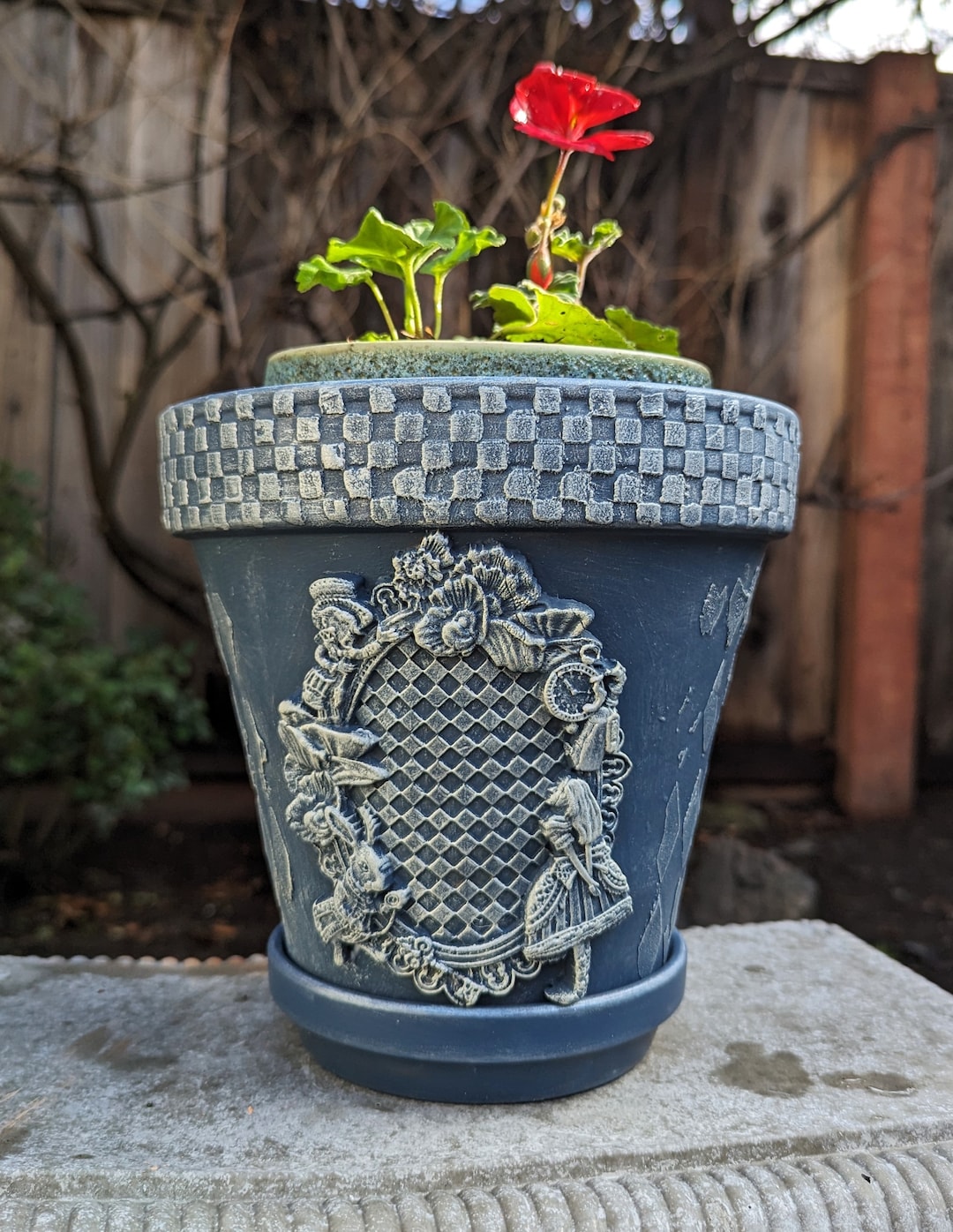 Alice in Wonderland Planter: Handmade Clay Plant Pot, Garden Decor - Etsy