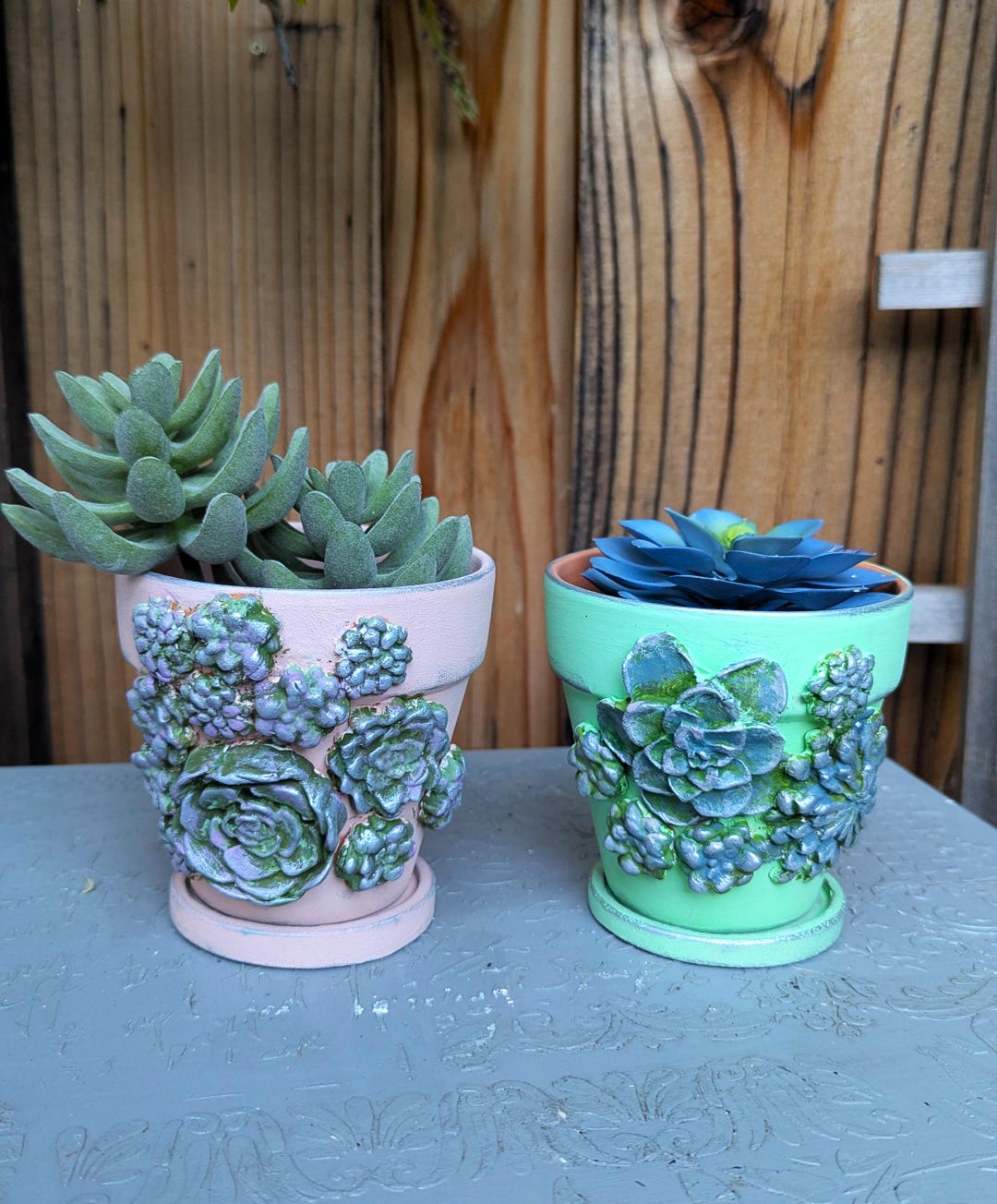 Handmade Floral Ceramic Succulent Pot: Unique Garden Planter - Etsy