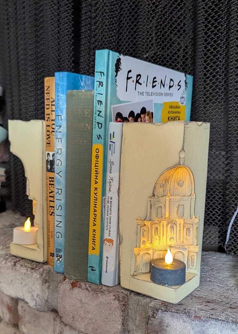 Concrete Bookends – Architectural Dome Design, Heavy Book Stoppers ...