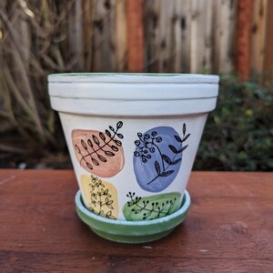 Painted Flower Pot Ready to Ship, Floral Print Planter, Garden Lovers ...