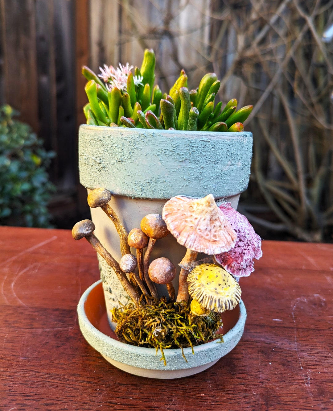 Handmade Mushroom Flower Pot: Mossy Garden Decor - Etsy