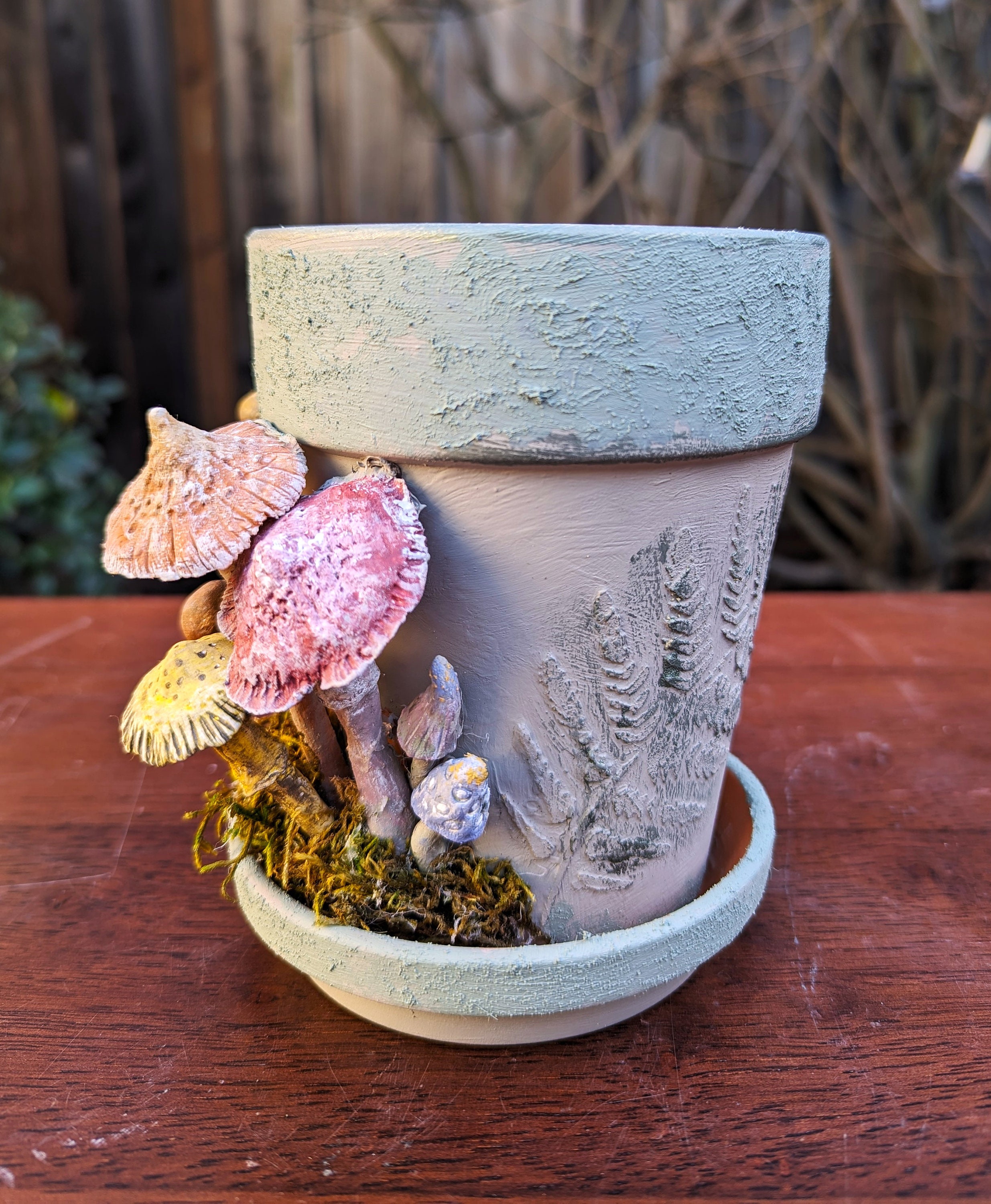 Handmade Mushroom Flower Pot: Mossy Garden Decor - Etsy