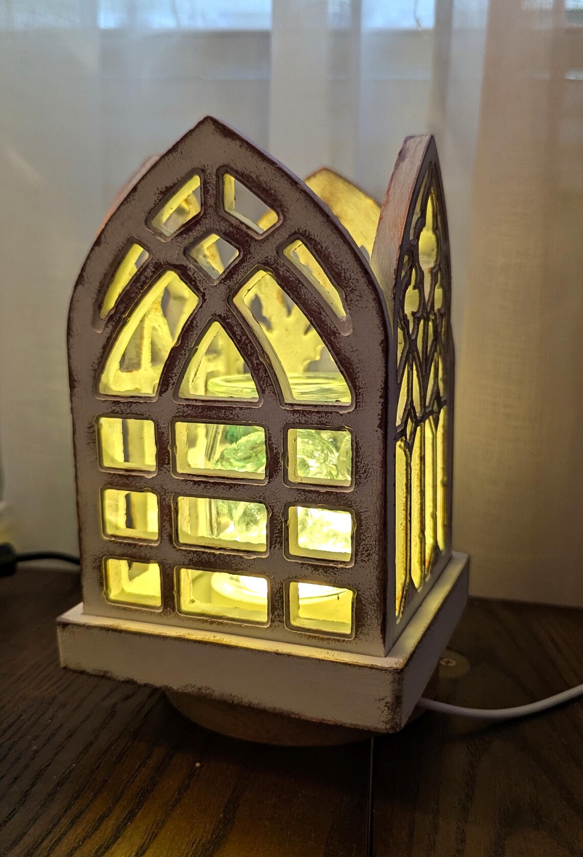 Gothic-inspired USB Lamp With Hand-painted Cement and Gemstone Light ...