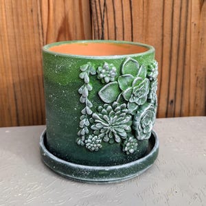 Handmade Floral Ceramic Succulent Pot: Unique Garden Planter - Etsy