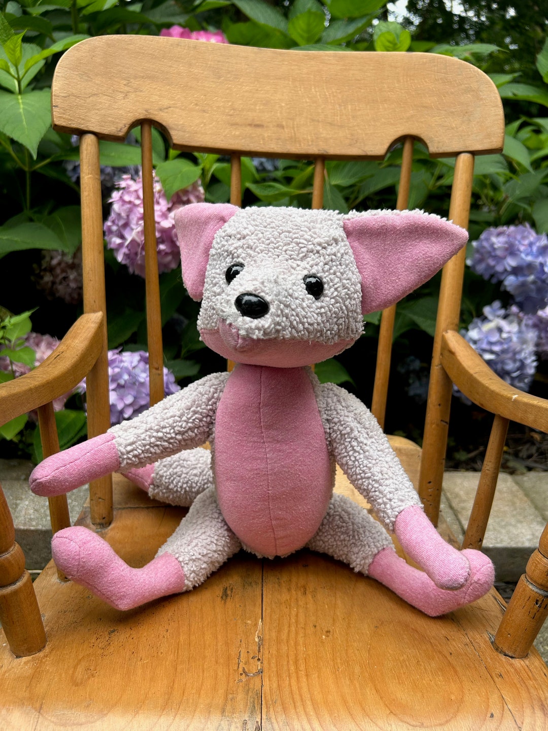 Handmade Stuffed Pink Fox, Knit White Animal, Arctic Fox, Baby Gift ...