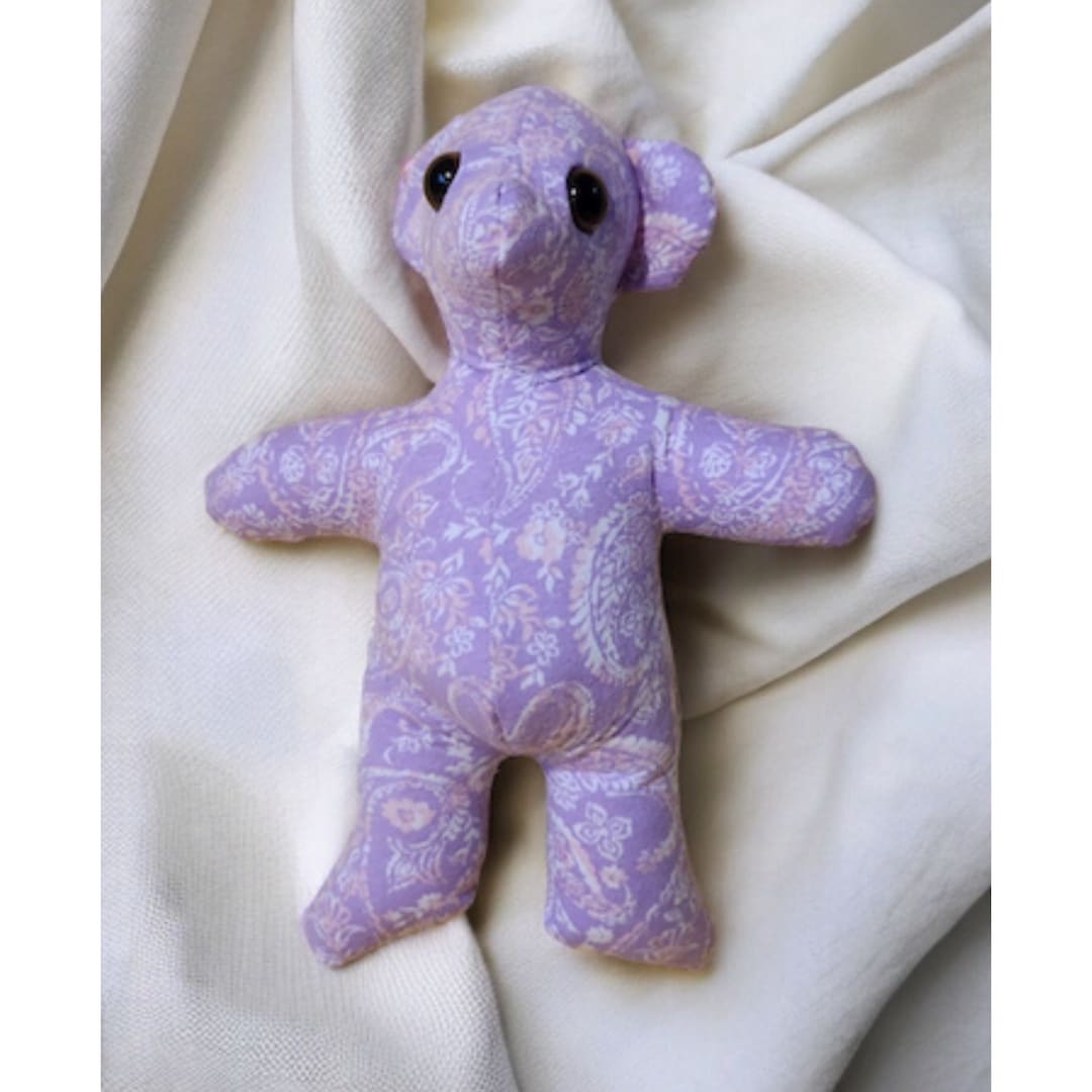 Handmade Purple Teddy Bear: Paisley Print Knit Stuffed Animal - Etsy