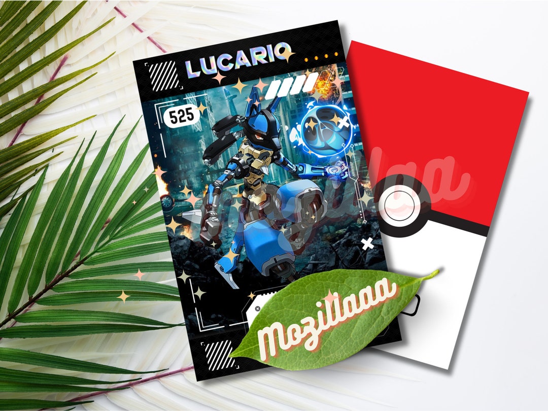 Custom Mecha Pokemon Card Lucario Mechanical Design - Etsy
