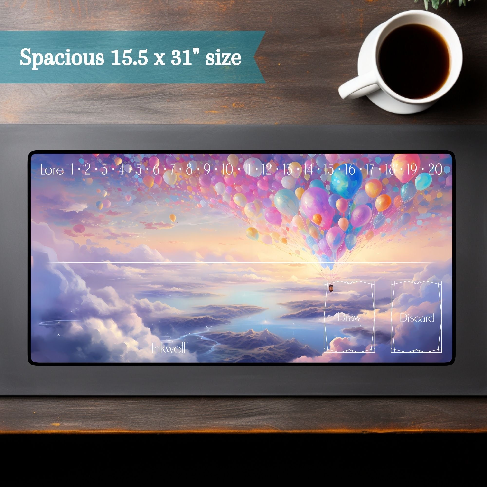 Pastel Balloons Disney UP Inspired TCG Lorcana Playmat Board Game Gifts ...