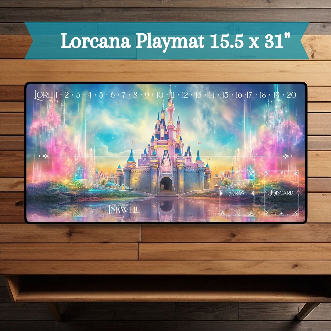 Magic Glitter Fairytale Castle Disney Inspired TCG Lorcana Playmat ...