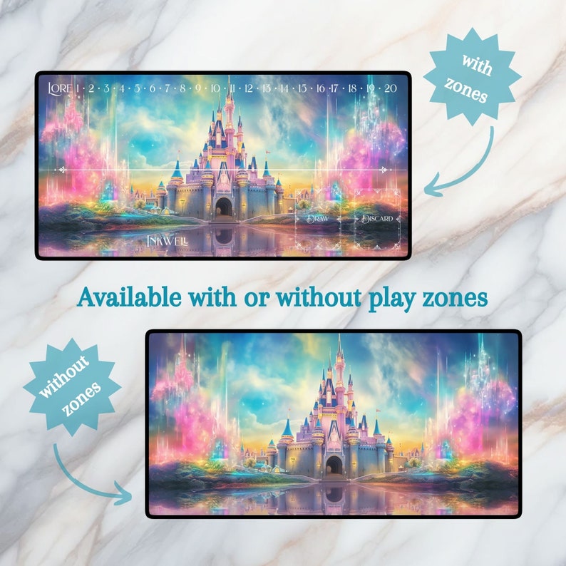 Magic Glitter Fairytale Castle Disney Inspired TCG Lorcana Playmat ...