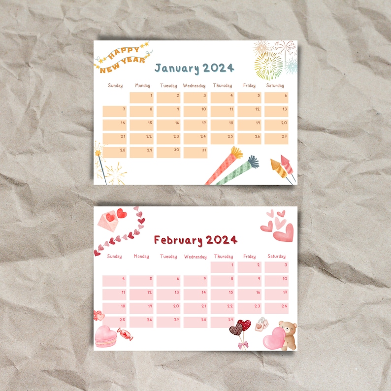 Printable Calendars 2024, Kids Calendar, Homeschool Calendar, Printable ...